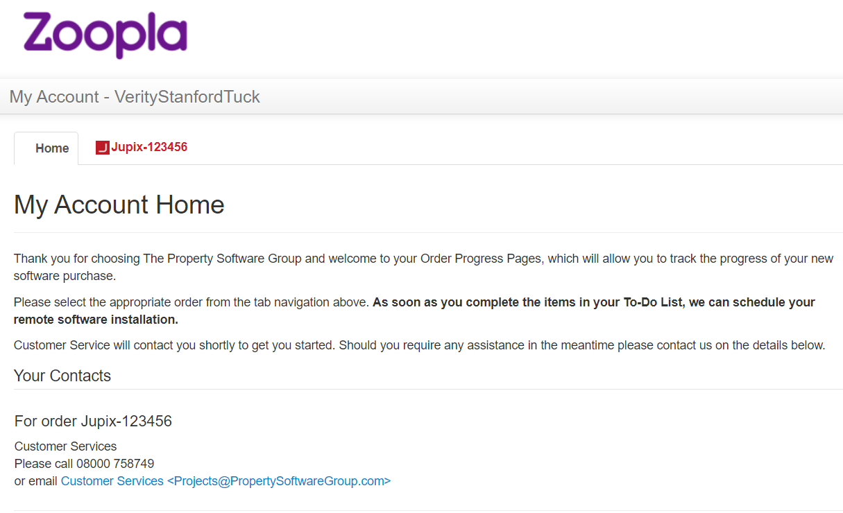 My Account overview and login – Jupix